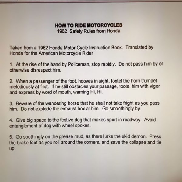 Honda Safety Rules | Osho News