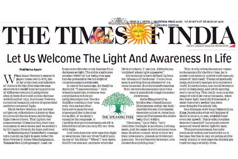 Times of India article | Osho News